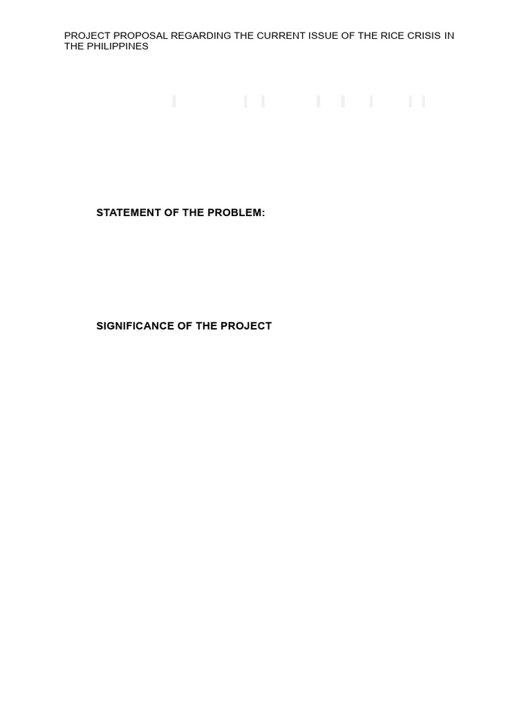 Project Proposal To Address Rice Crisis in The Philippines | PDF