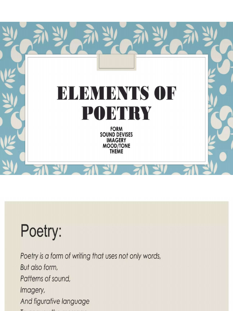 elements of poetry | PDF