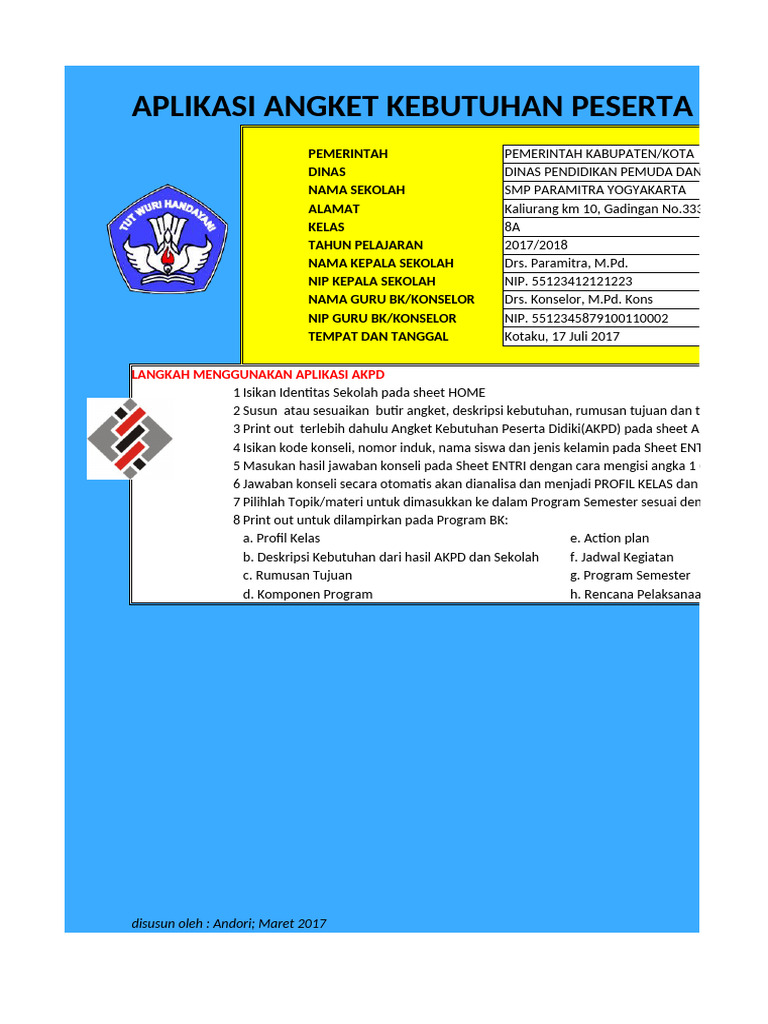 Aplikasi Akpd SMP Mts Kls 8 - Contoh Jadi | PDF