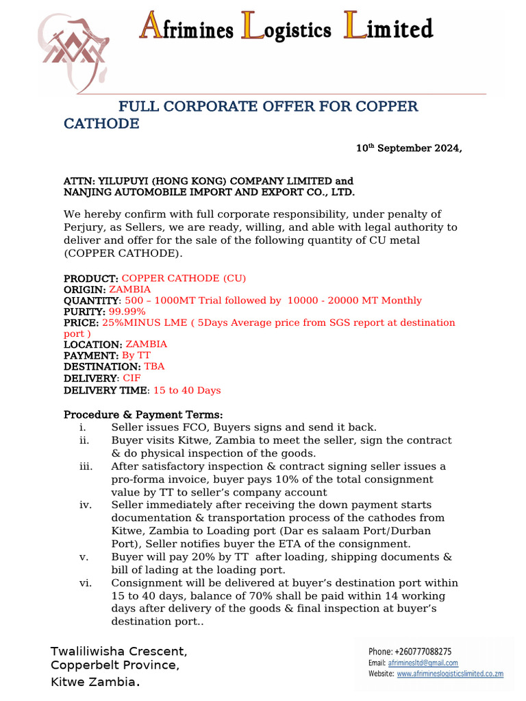 Afrimines Cu Fco | PDF