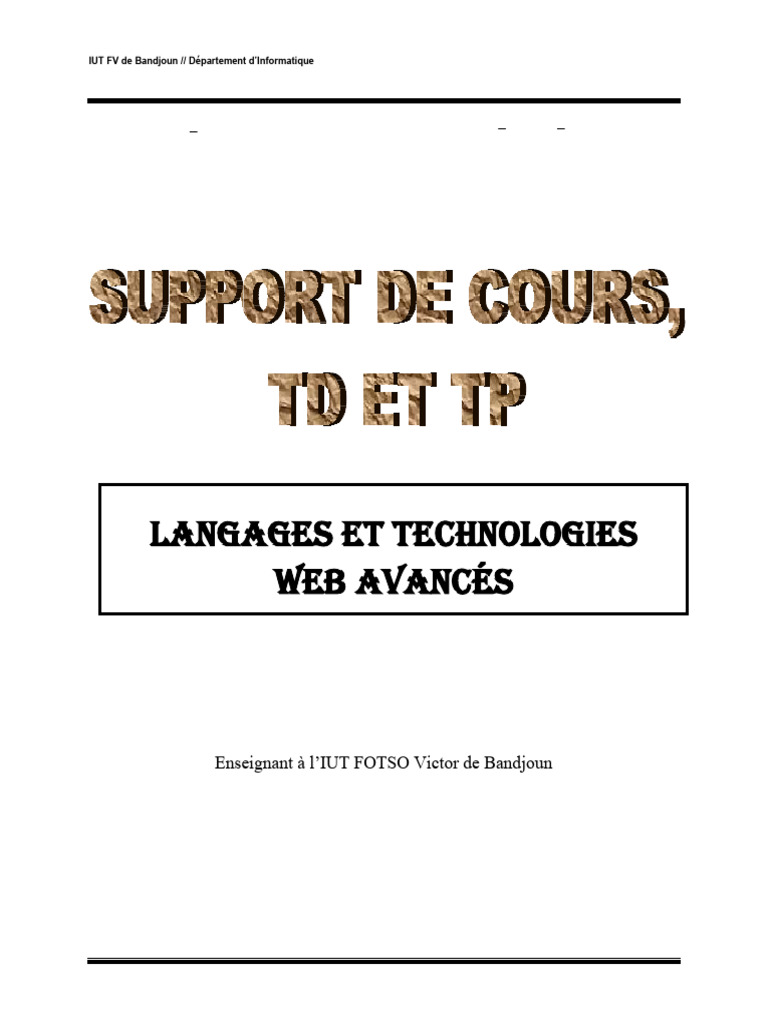 SupportDeCours GI2 HTML5 | PDF