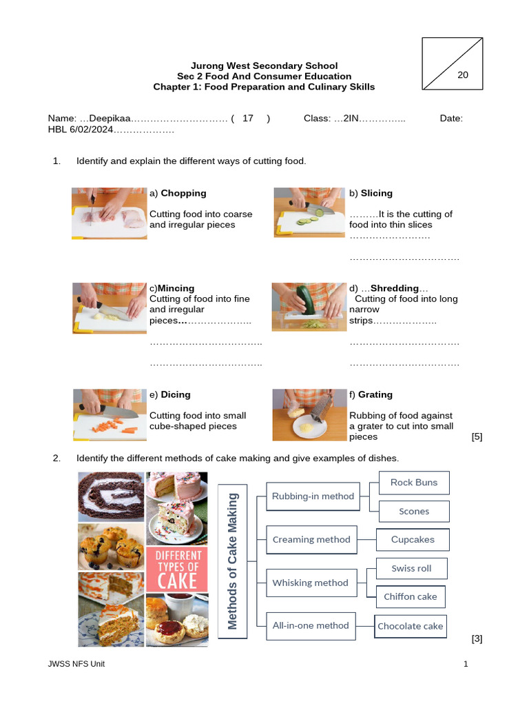 S2 FCE Food Preparation and Culinary Skills | PDF