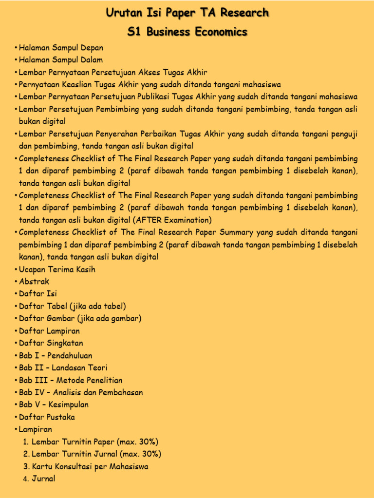 Urutan Isi Paper TA S1 Business Economics | PDF