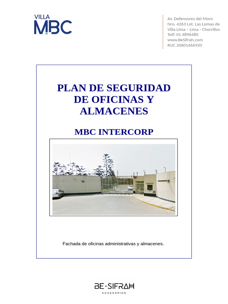 PLAN DE SEGURIDAD VILLA MBC | PDF