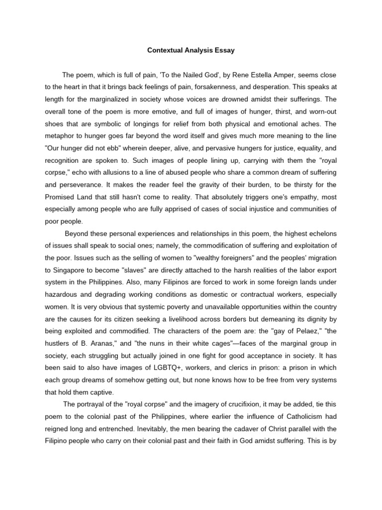 Contextual Analysis Essay | PDF