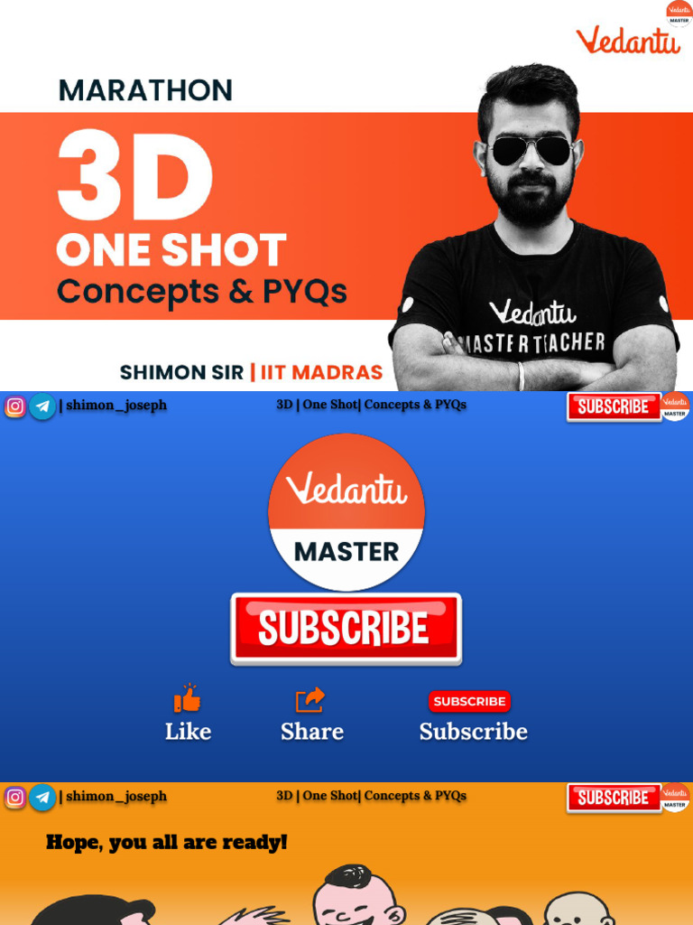 3D - One Shot - Concepts & PYQs | PDF