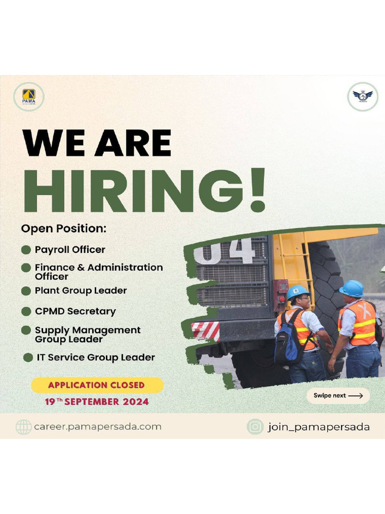Lowongan Kerja Fresh Graduate PAMA 2024 | PDF