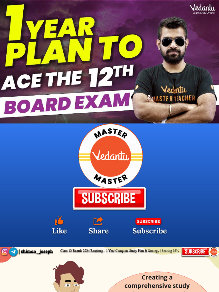 Class 12 Boards 2024 Roadmap 1 Year Complete Study Plan & Strategy | PDF