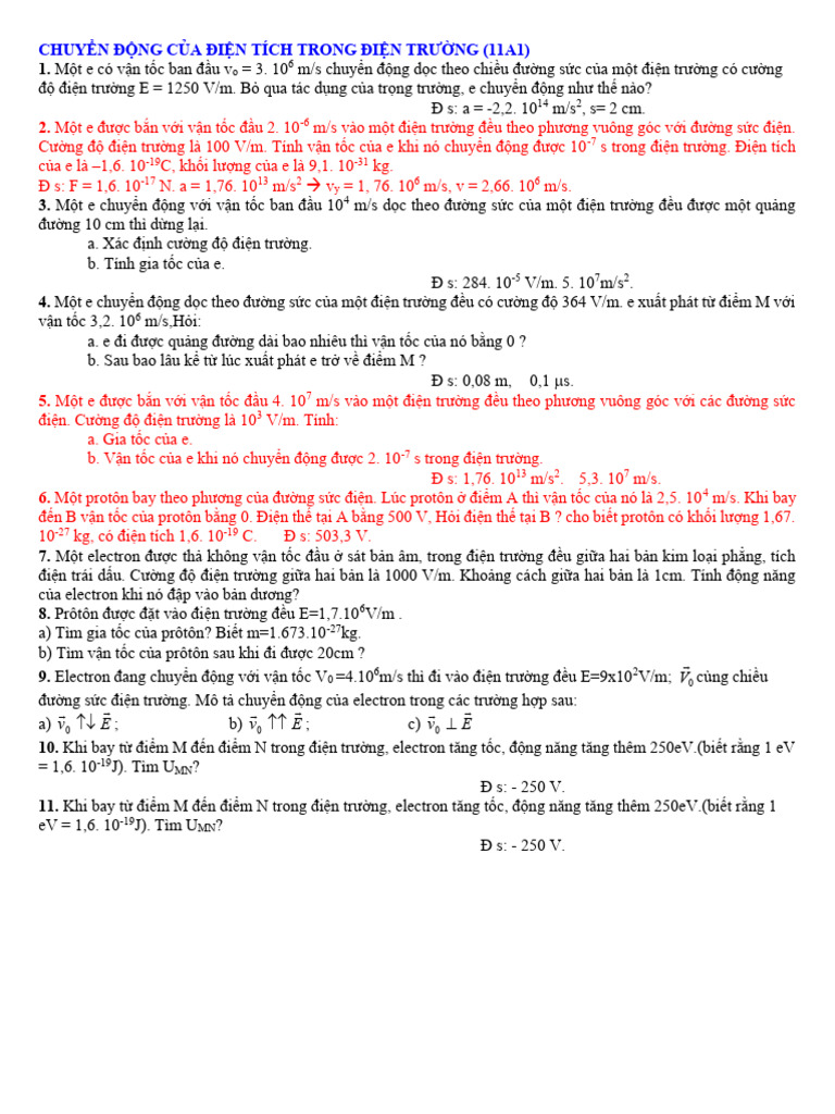 Khi bay từ M đến N trong điện trường đều, electron tăng tốc động năng tăng thêm 250 eV