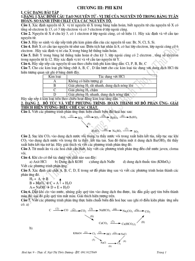 Bai Tap Tu Luan Hoa 9 Chuong 3 | PDF