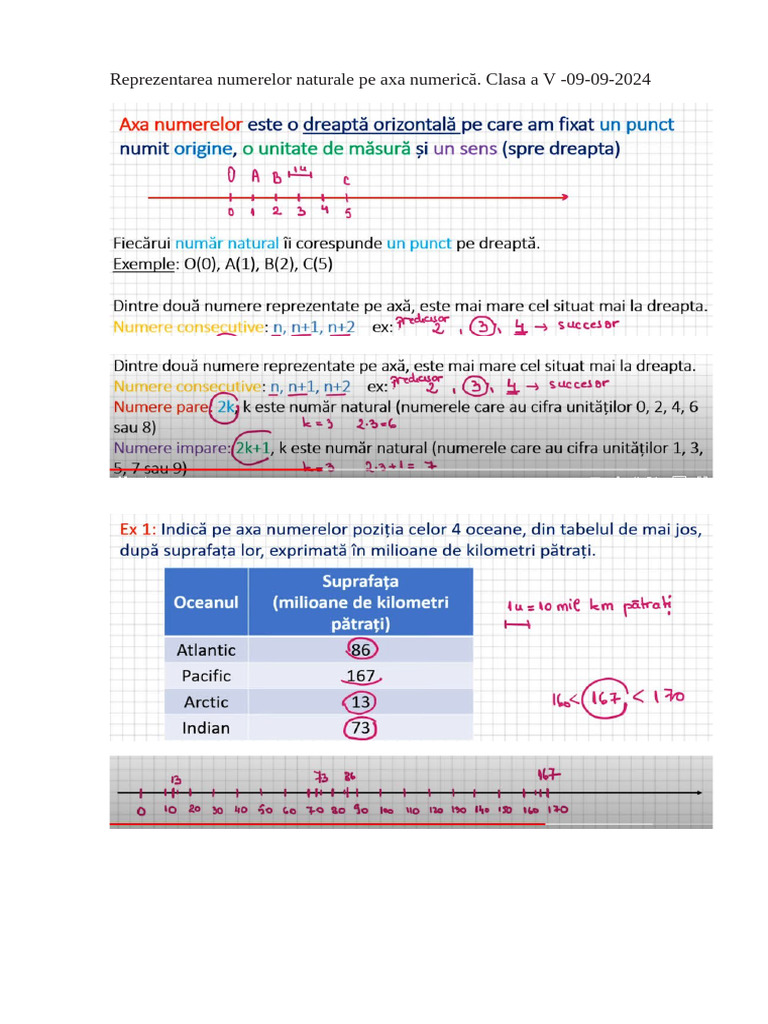 Reprezentarea Numerelor Naturale Pe Axa | PDF