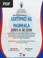 2025 Buwan NG Wika Sertipiko NG Pagkilala | PDF