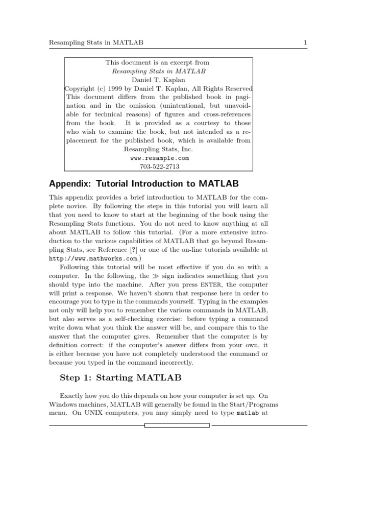 Matlab Tutorial | PDF