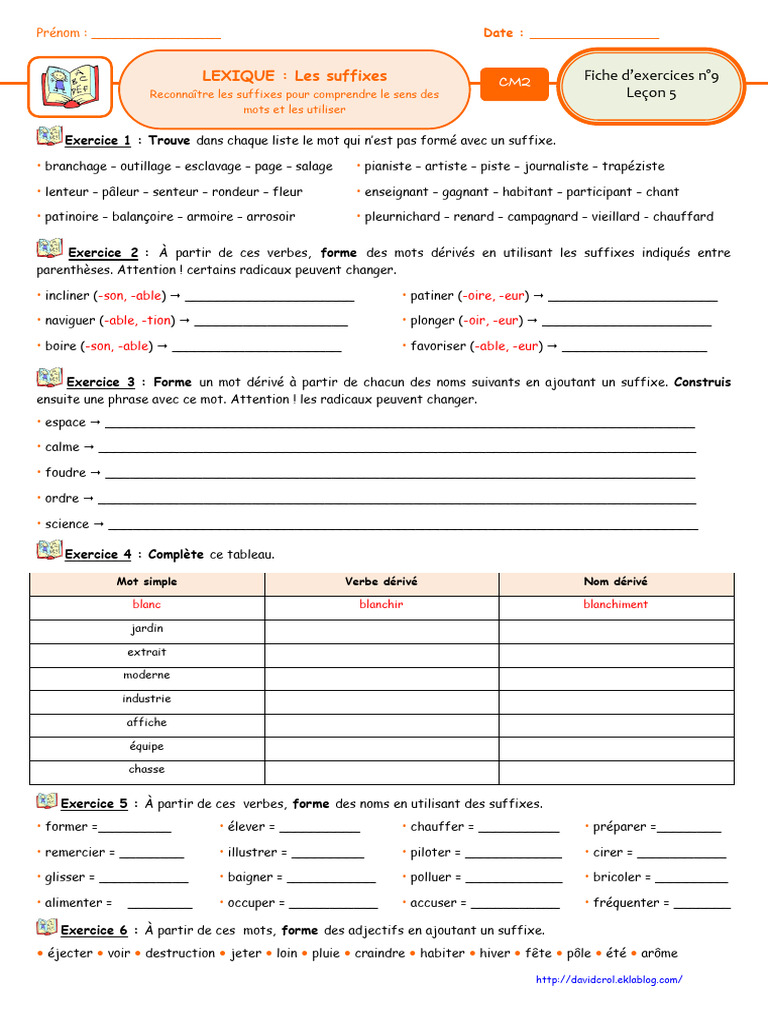Fiche 9 Les Suffixes | PDF