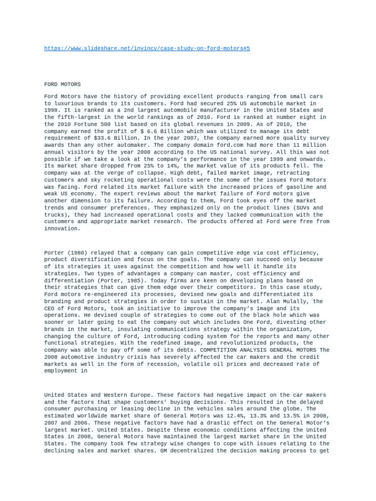 Ford Case Study | PDF