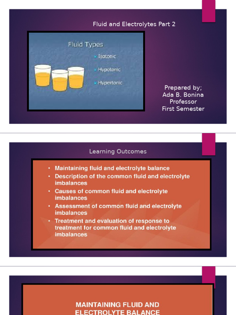 Fluid and Electrolytes Part 2 | PDF