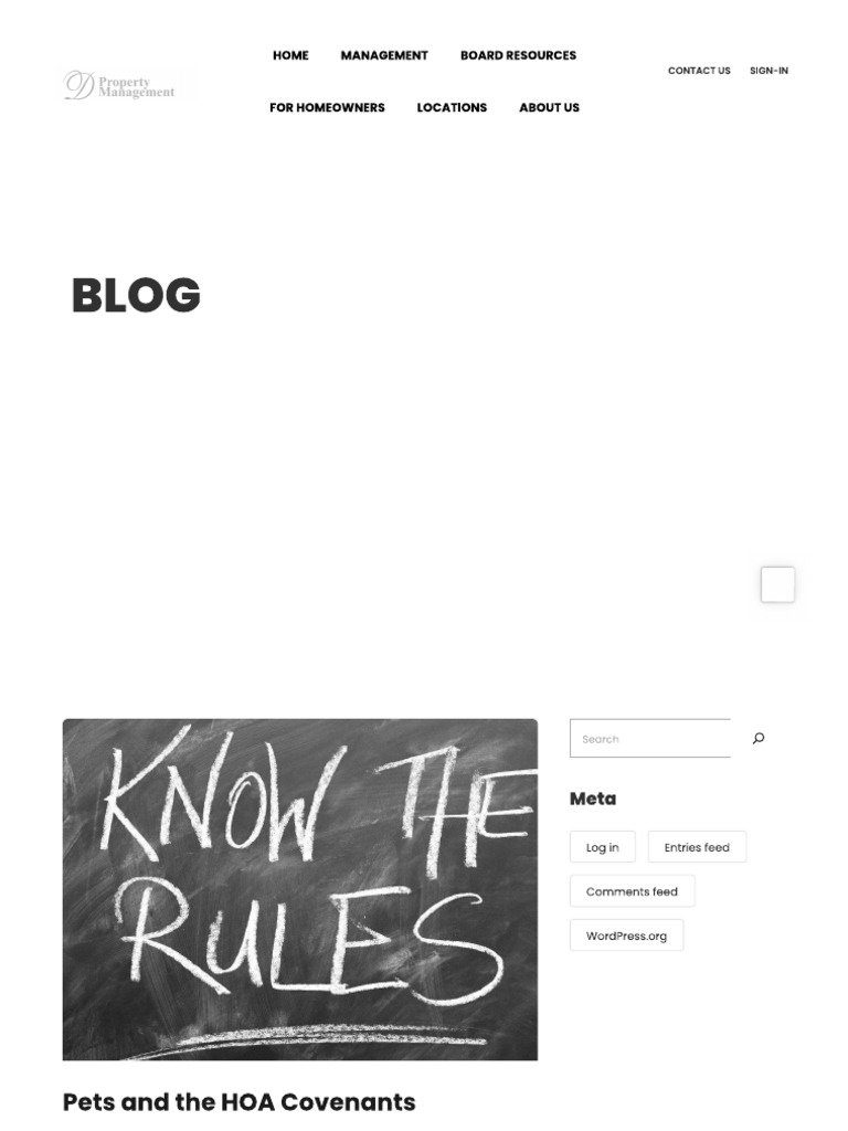 Pets and The HOA Covenants | PDF