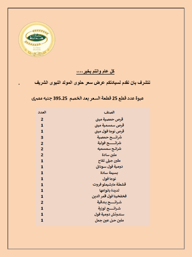 Sedra Offer 2024 | PDF