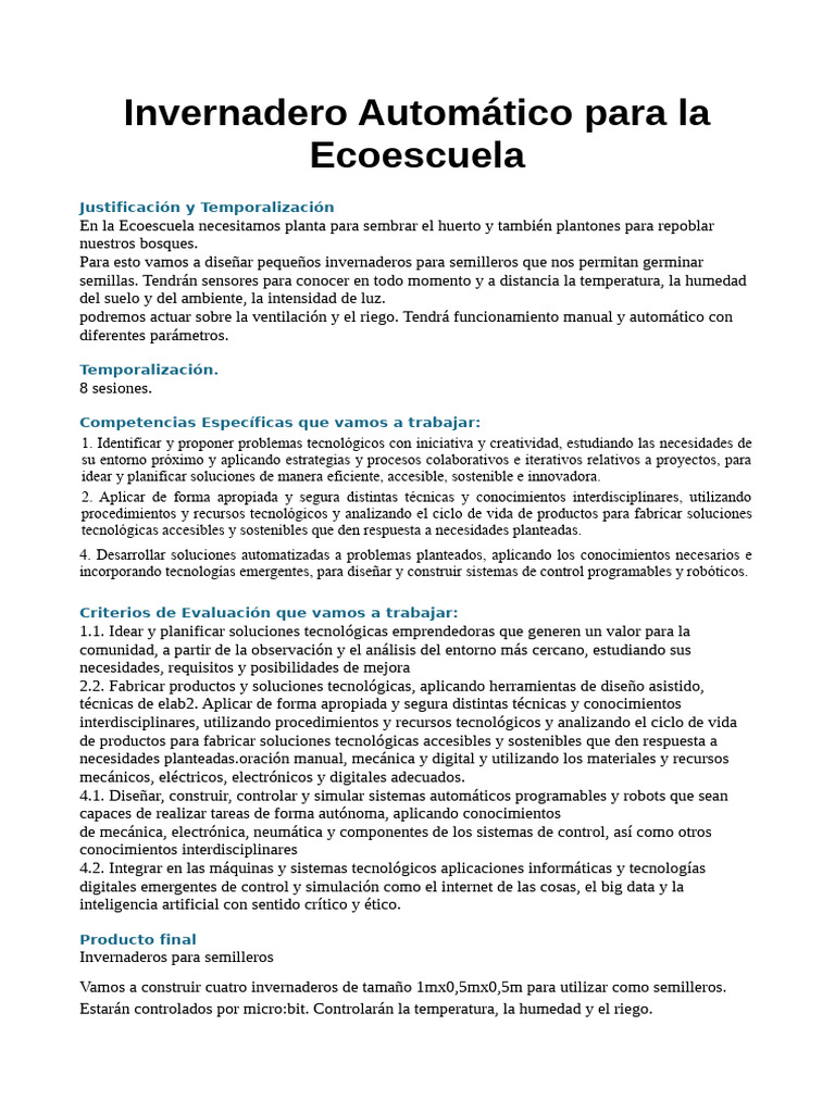 SdA 4 Invernadero | PDF | Robot | Robótica