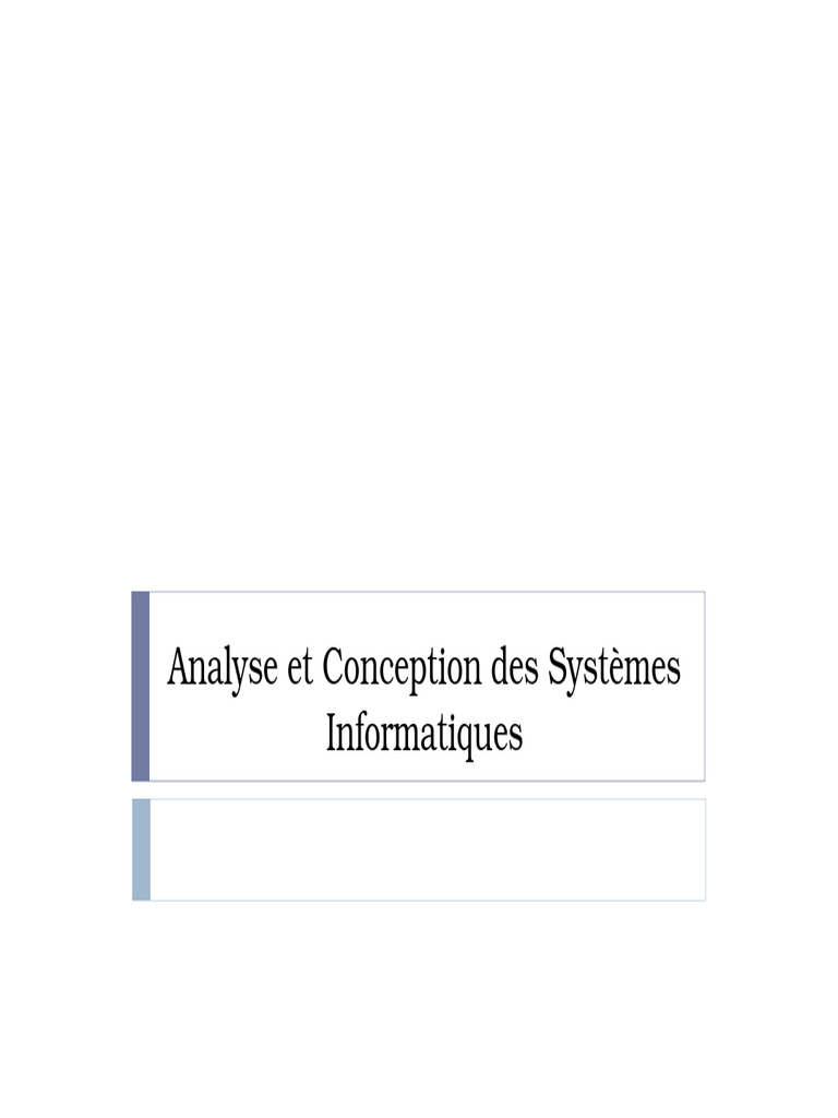 Analyse et Conception des Systèmes IT | PDF | Langage de Modélisation ...