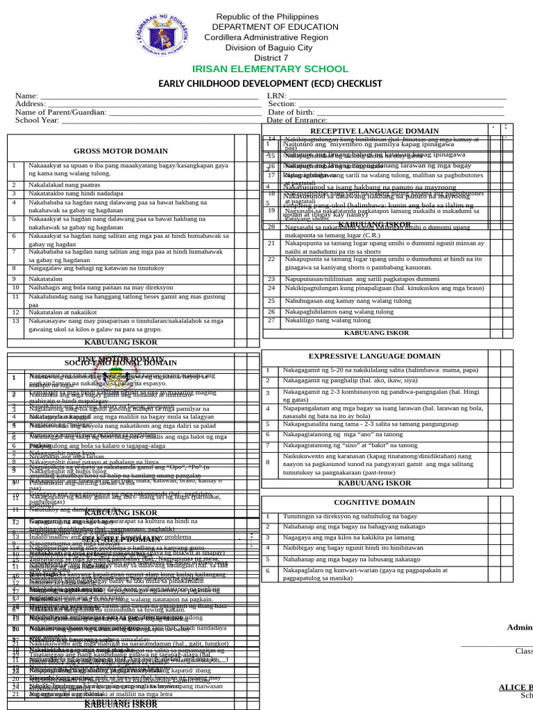 Eccd Checklist | PDF