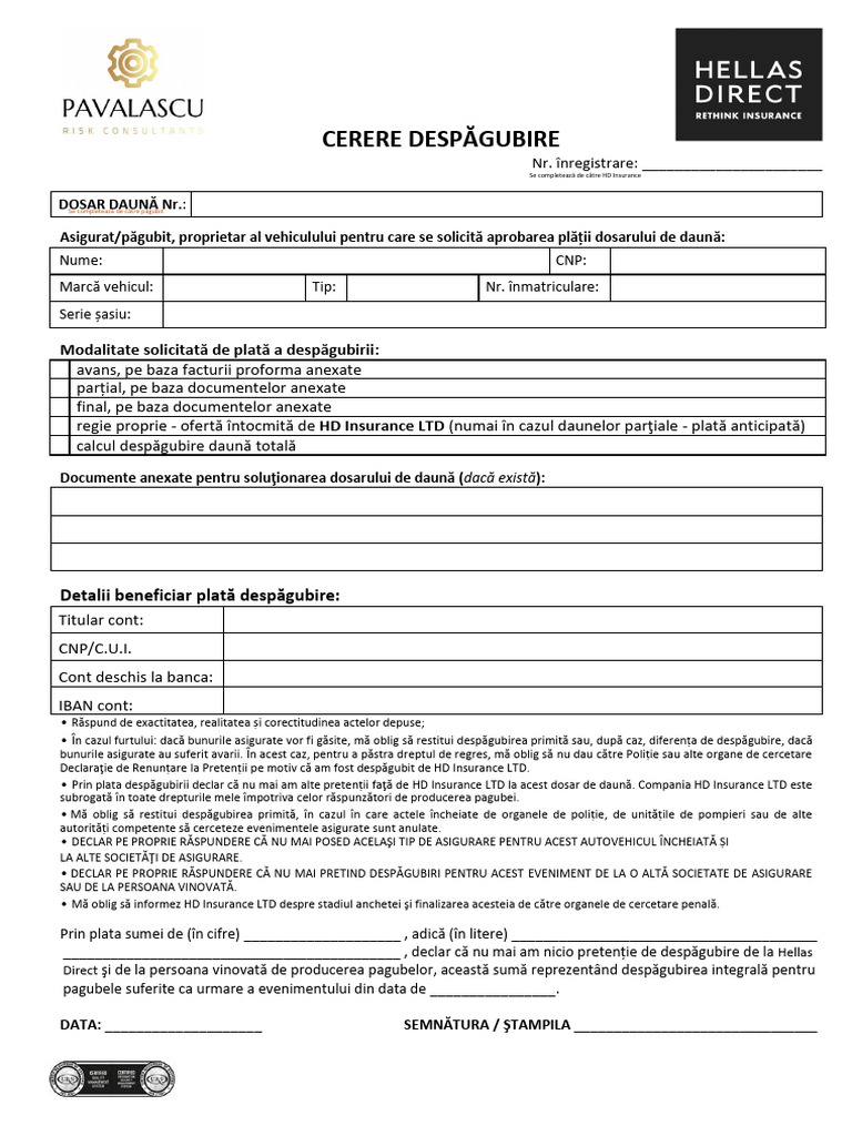Hellas Direct Cerere Despagubire | PDF