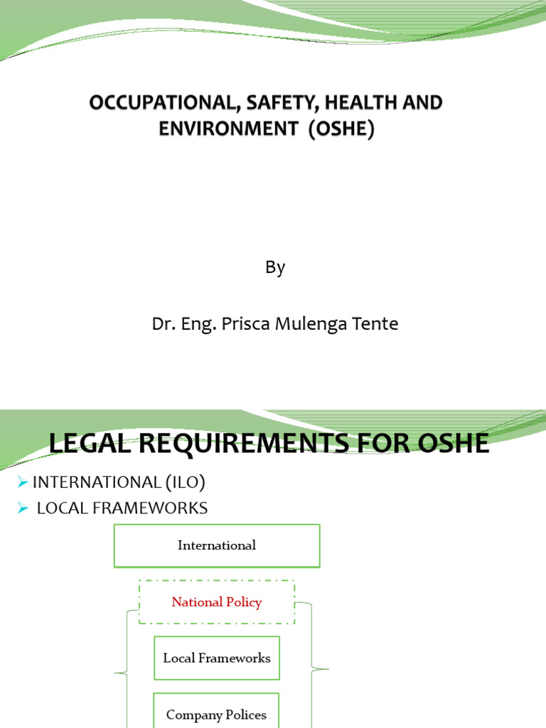 CEE 6122 - Legal Requirement For OSHE | PDF