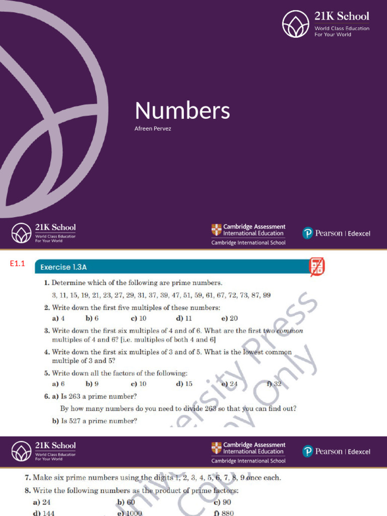 Numbers-E1 1-E1 3-E1 4 | PDF