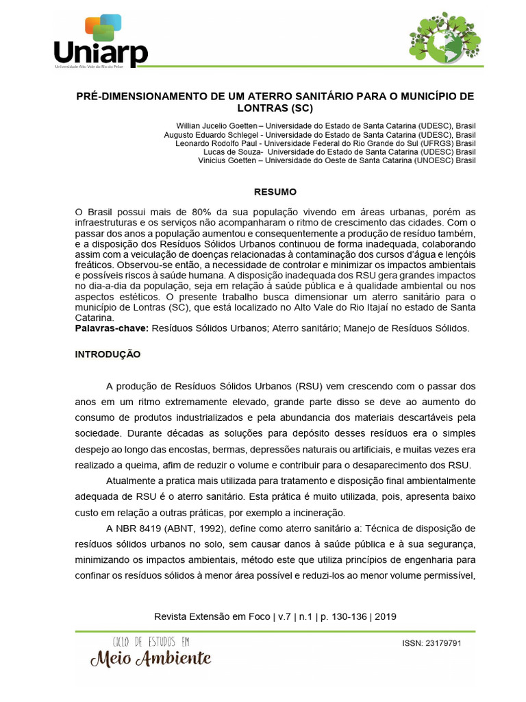 Pre-Dimensionamento de Aterro | PDF