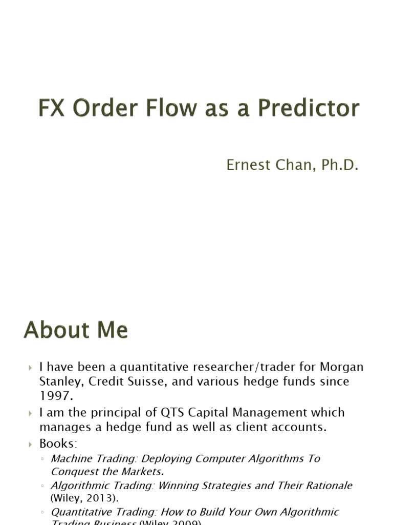 FX Order Flow As A Predictor | PDF | Algorithmic Trading | Investing