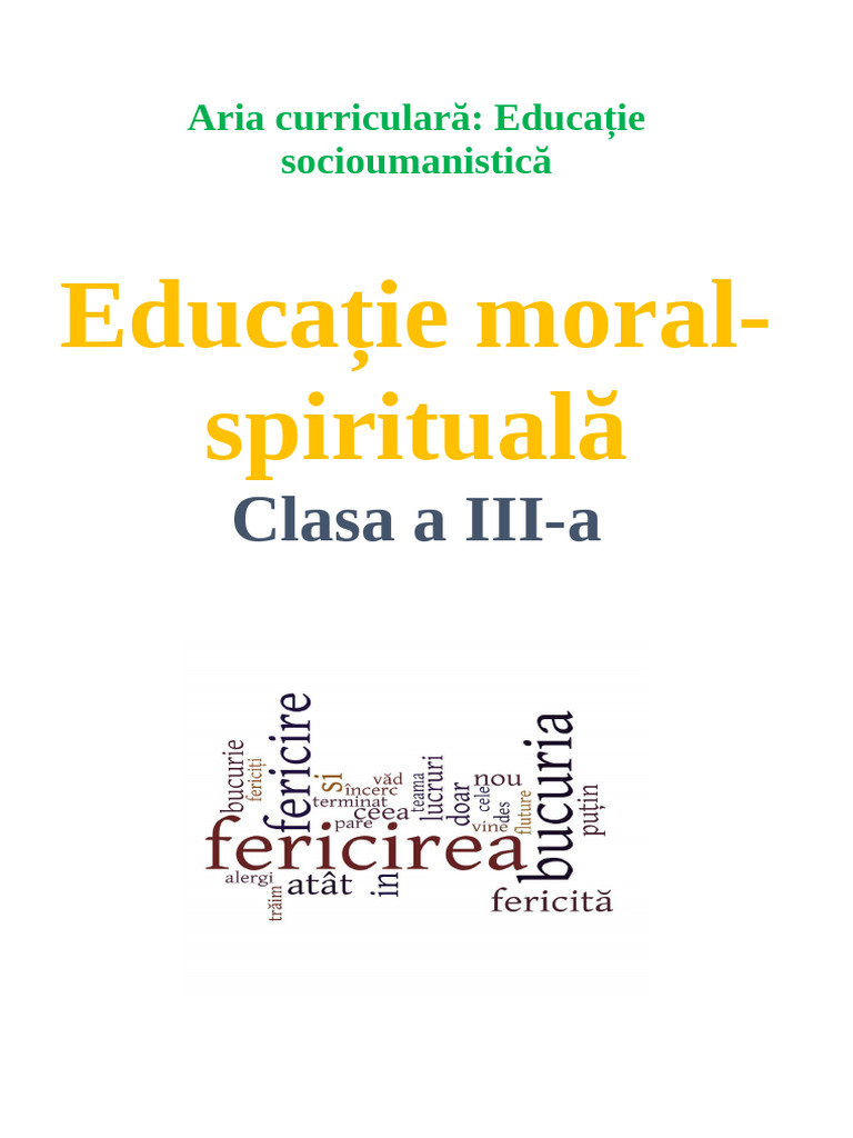 PLD Ed Moral Spirituală Clasa 3 24-25 | PDF
