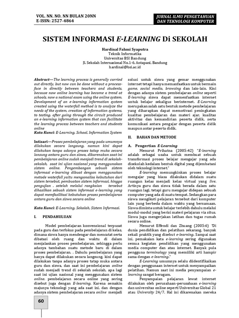 Sistem Informasi e Learning Di Sekolah F151a0db | PDF
