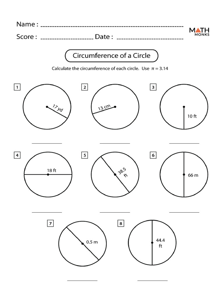 Circumference-of-a-Circle-Worksheet | PDF
