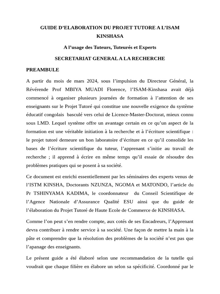 Projet Tutoré ISAM-1 | PDF