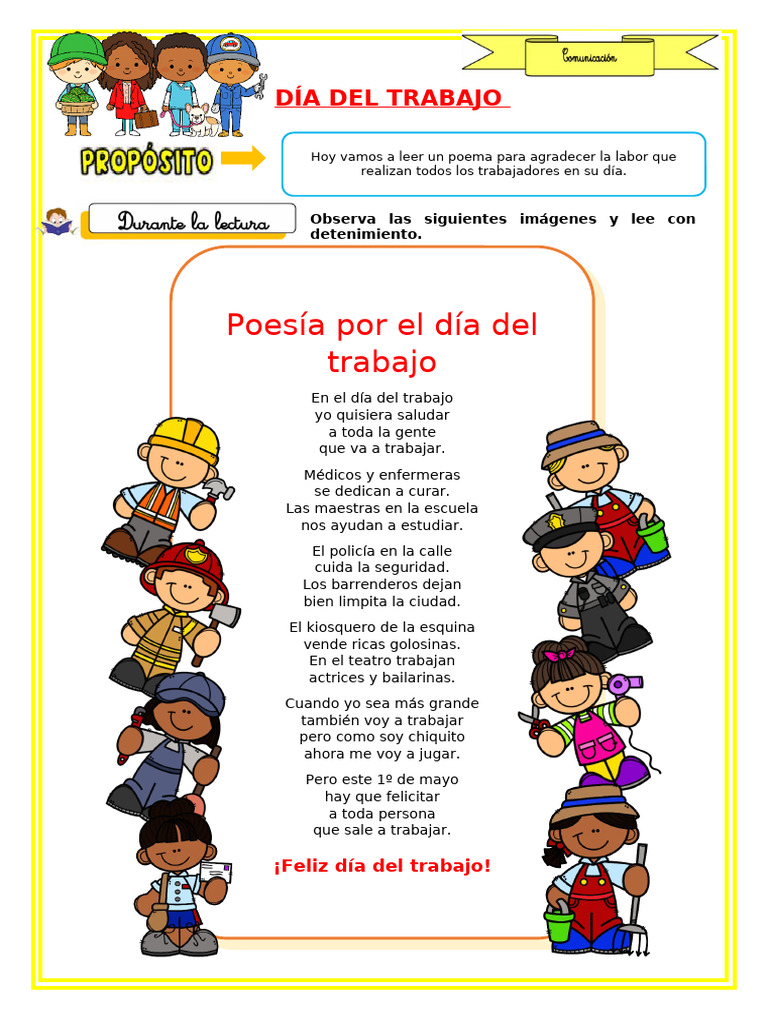 E3 Ficha d4 Plan Lector Día Del Trabajo | PDF