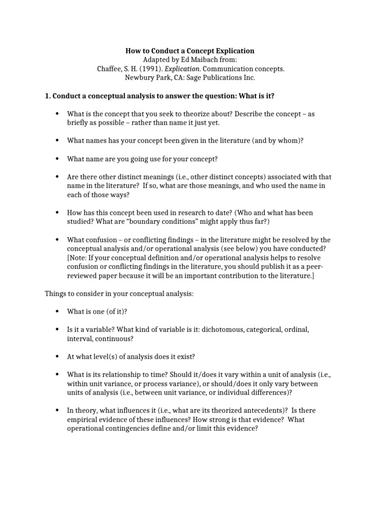 How To Conduct A Concept Explication Primer - Revised Aug 2017 | PDF