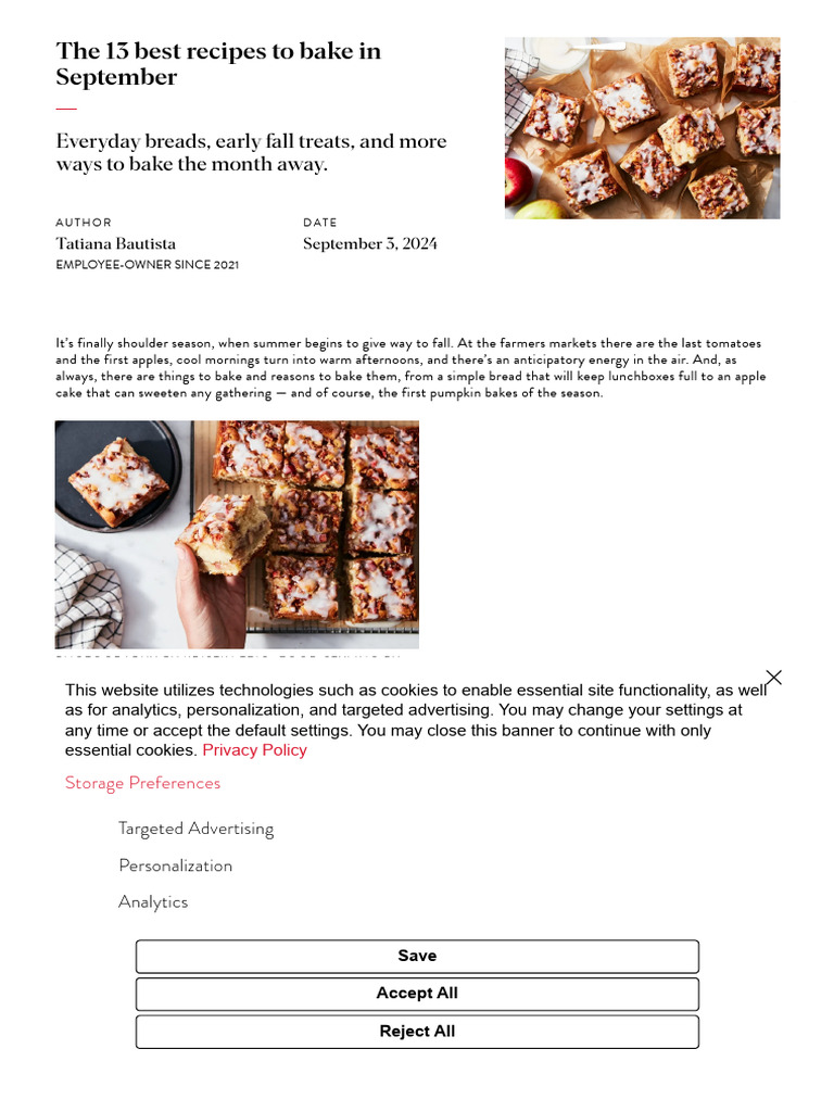 The 13 Best Recipes To Bake in September - King Arthur Baking | PDF