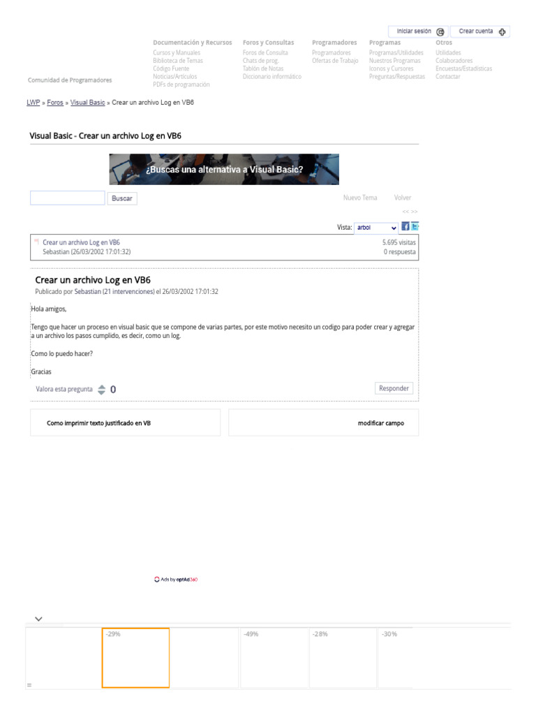 Crear Un Archivo Log en VB6 | PDF | Red mundial | Informática