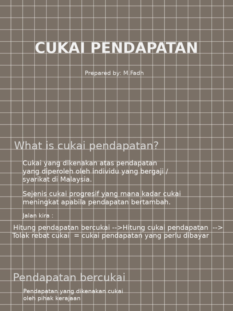 Presentation math chap 4 (Cukai pendapatan) | PDF