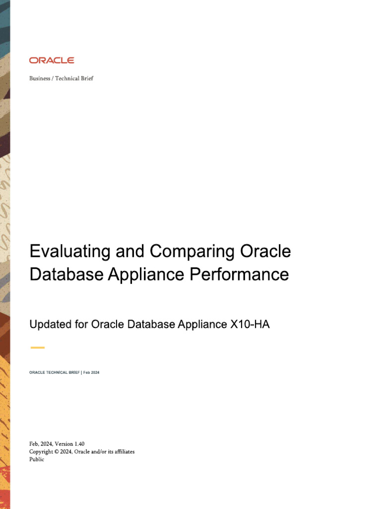 Evaluating and Comparing Oracle Database Appliance Performance ODA X10 ...