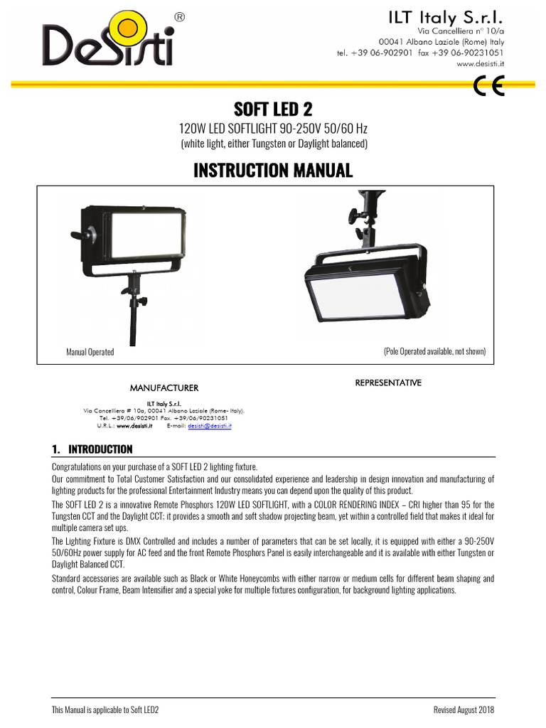 Soft LED 2 Instruction Manual | PDF | Equipment | Technology & Engineering