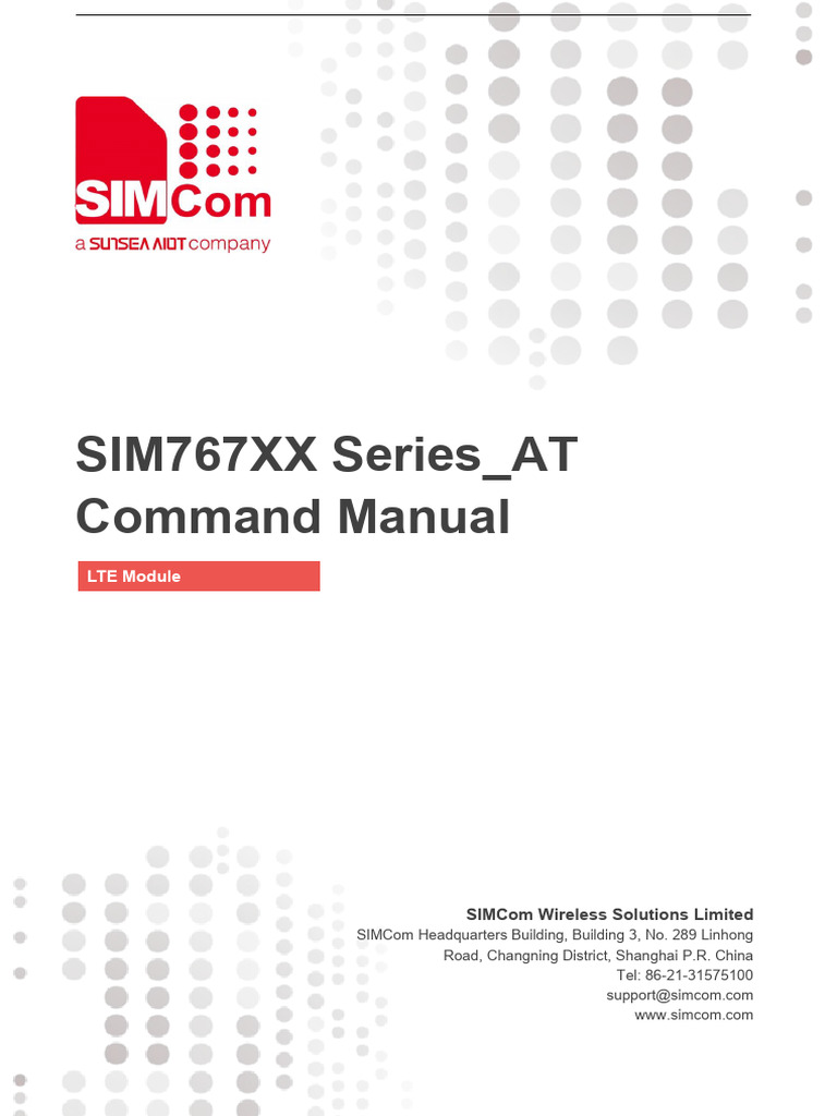 SIM767XX Series_AT_Command_Manual_V1.04 | PDF