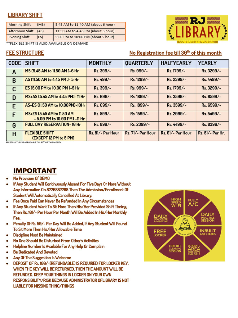 RJ Library Shiftwise Fee | PDF