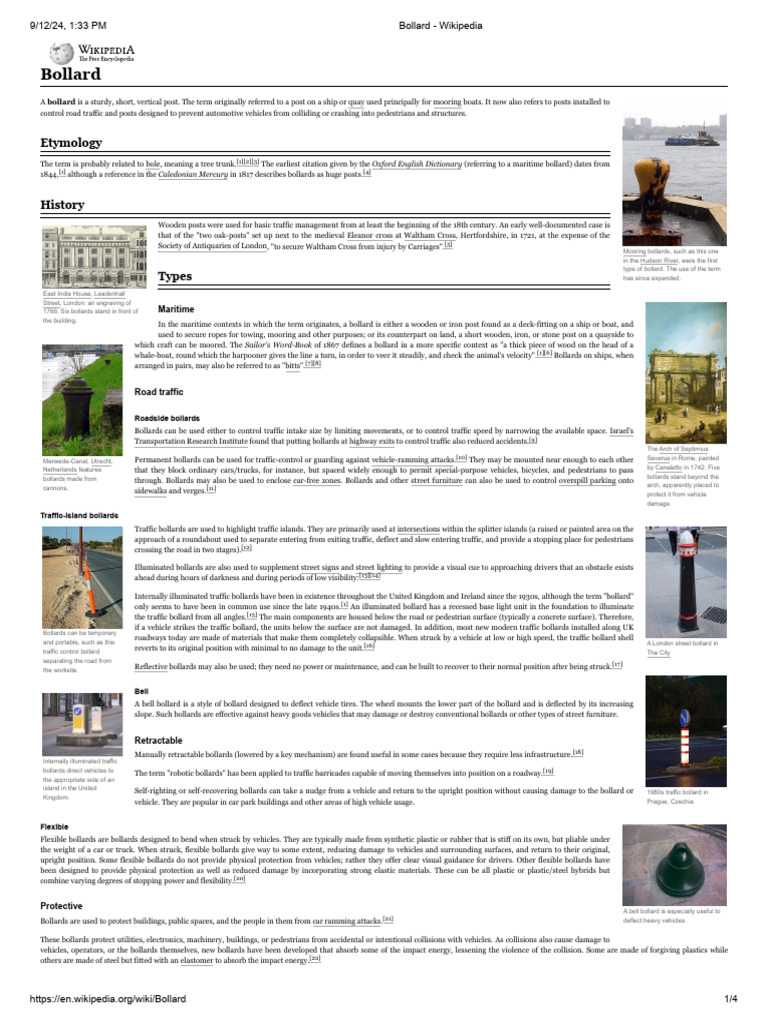 Bollard - Wikipedia | PDF