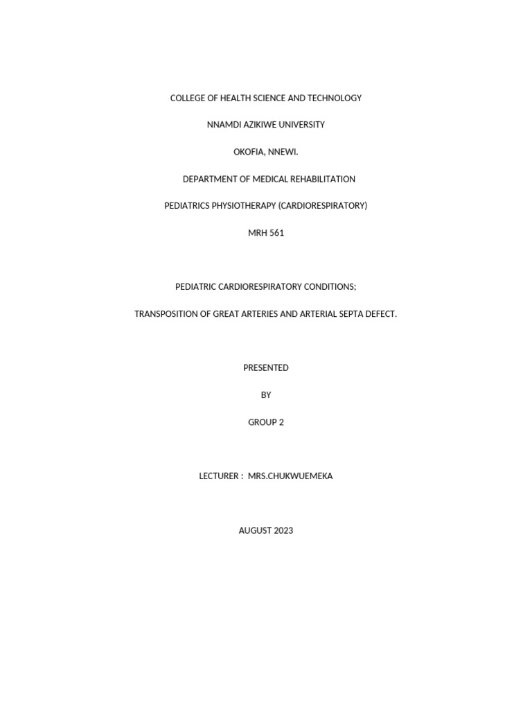 2. TGA and ASD | PDF