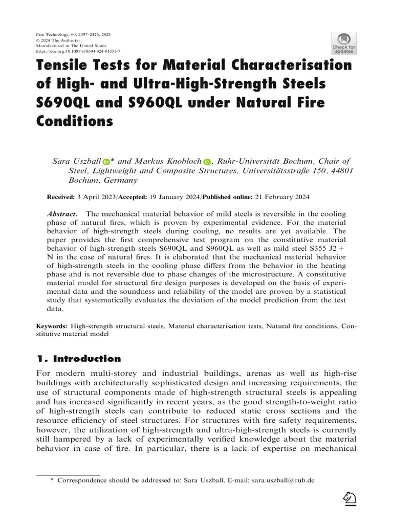 Tensile Tests For Material Characterisation of High-And Ultra-High ...