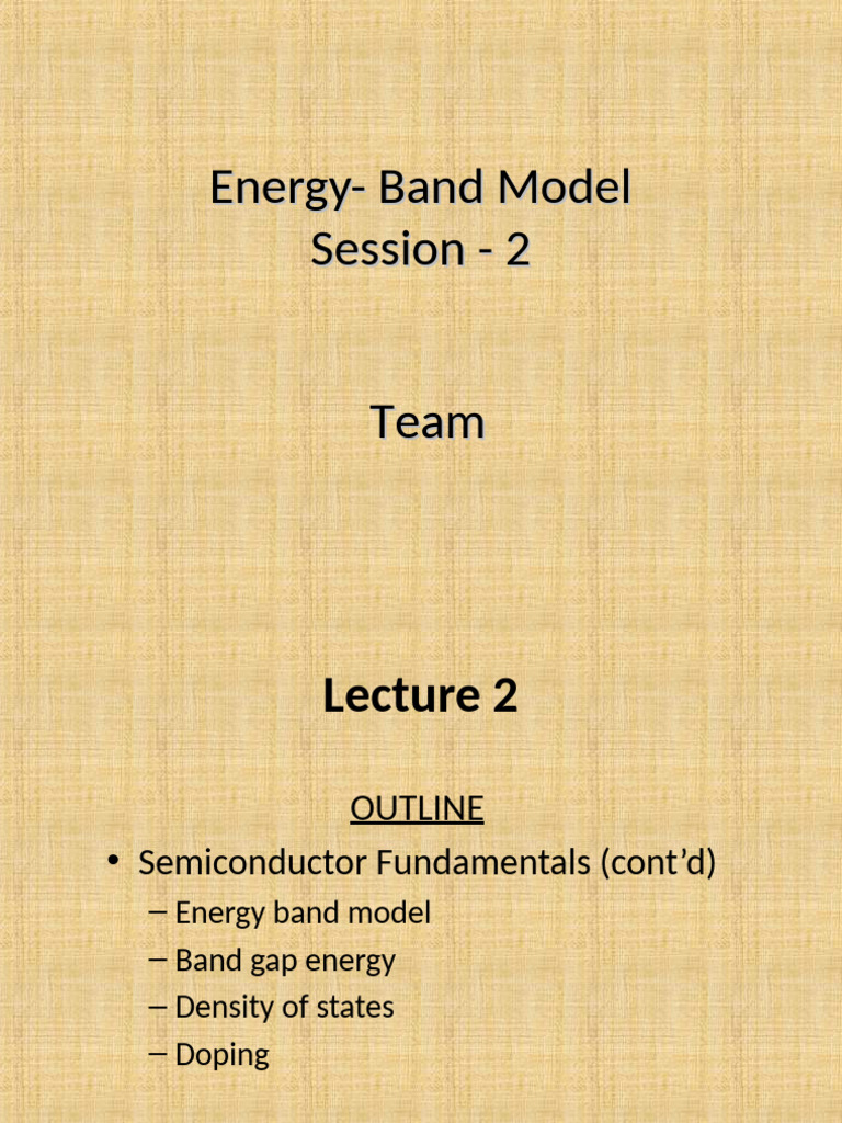 Bahan 2: Energy Band Model Session-2 | PDF