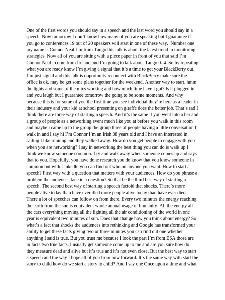 Unit 4 How To Start A Speech | PDF