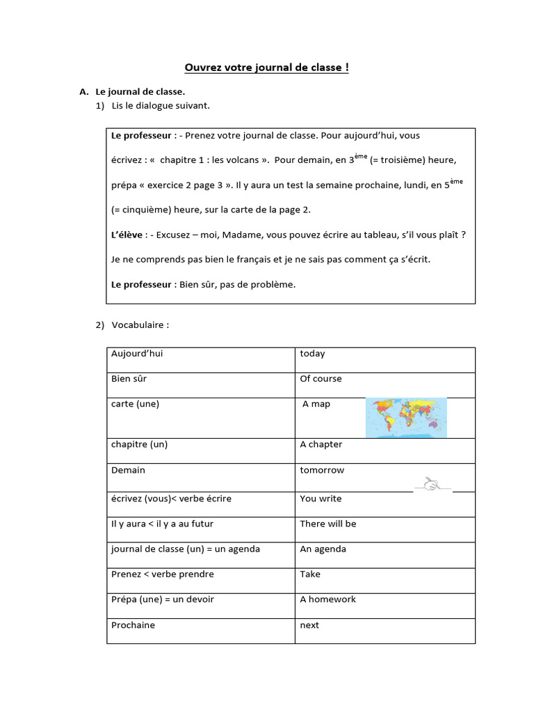 L'agenda Et L'emploi Du Temps - Exercices | PDF