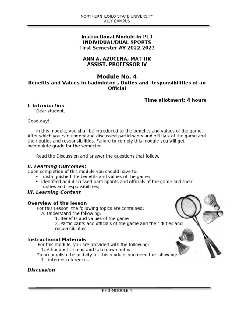 Pe3 Module4 | PDF